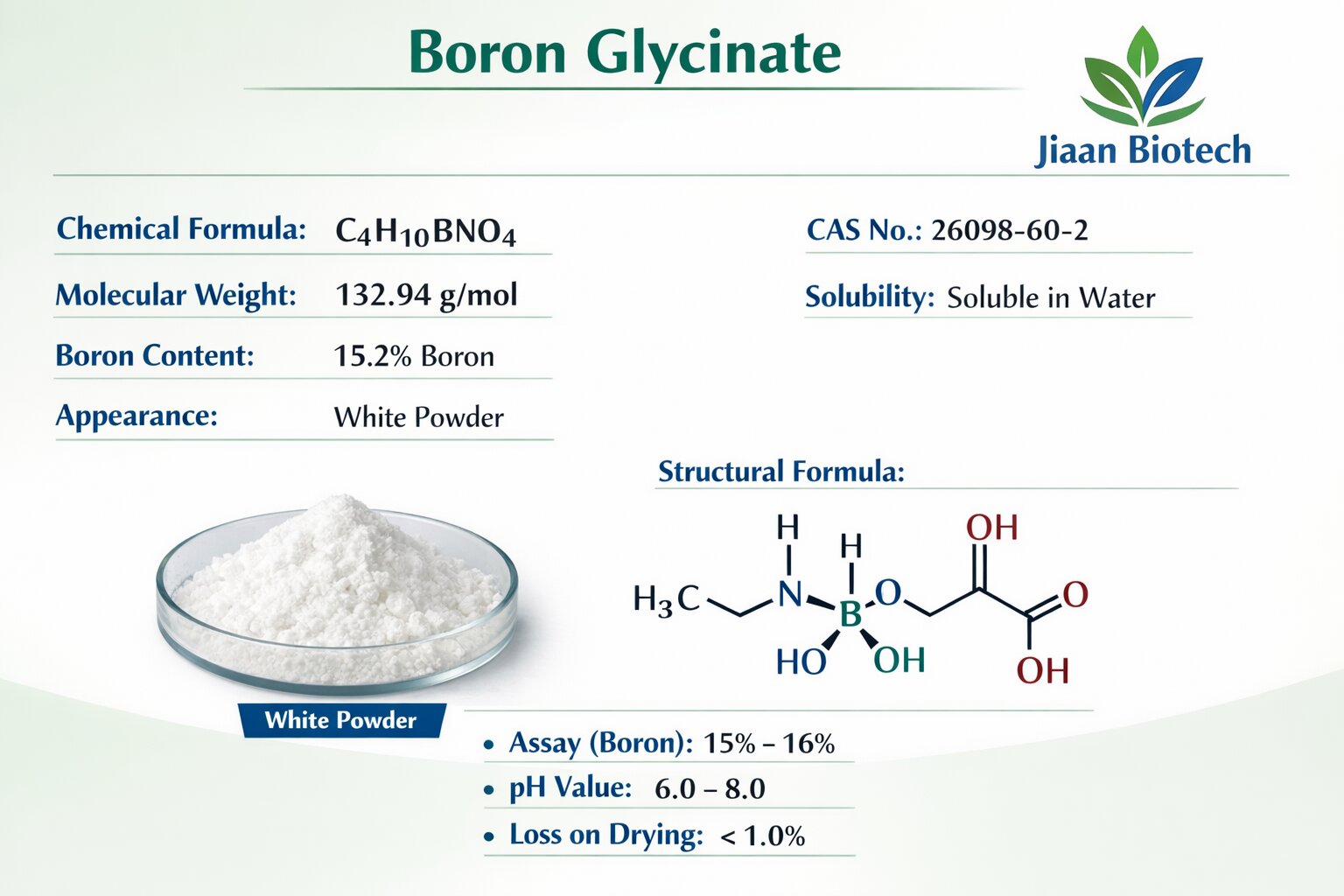 BORON GLYCINATE - JIAAN BIOTECH